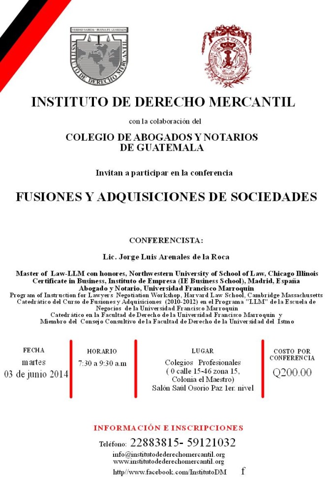 Instituto De Derecho Mercantil Idm Guatemala Fusiones Y