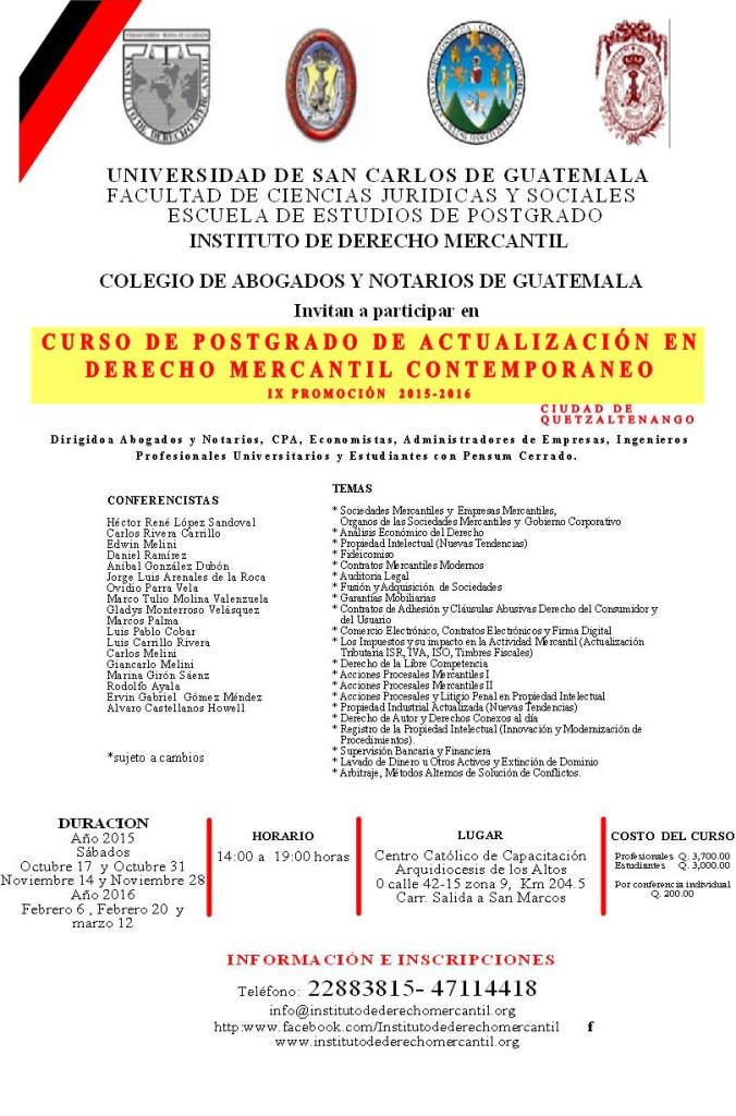 Instituto De Derecho Mercantil Idm Guatemala Curso De Postgrado De