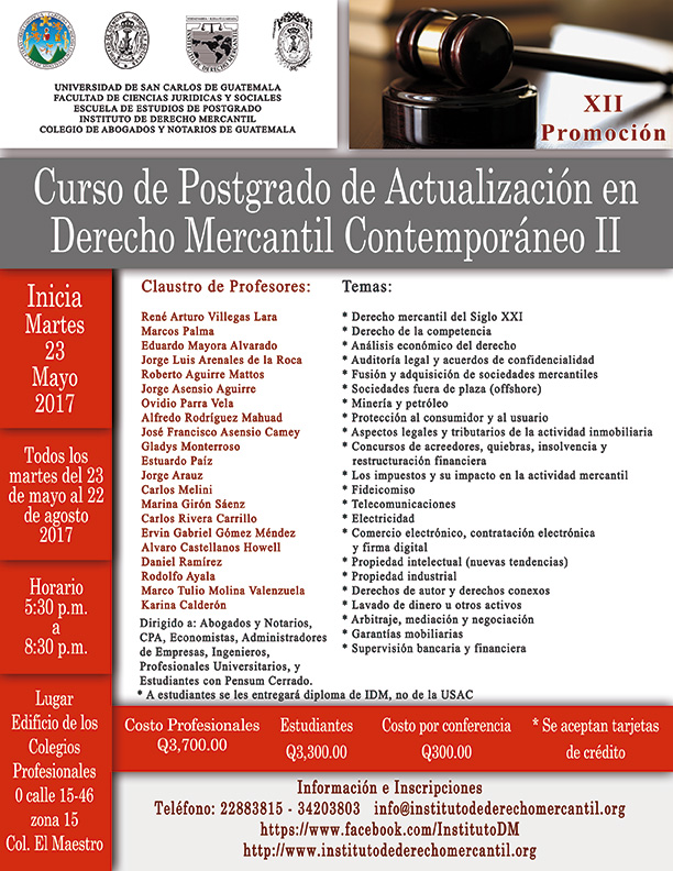 Instituto De Derecho Mercantil Idm Guatemala 2017 Mayo